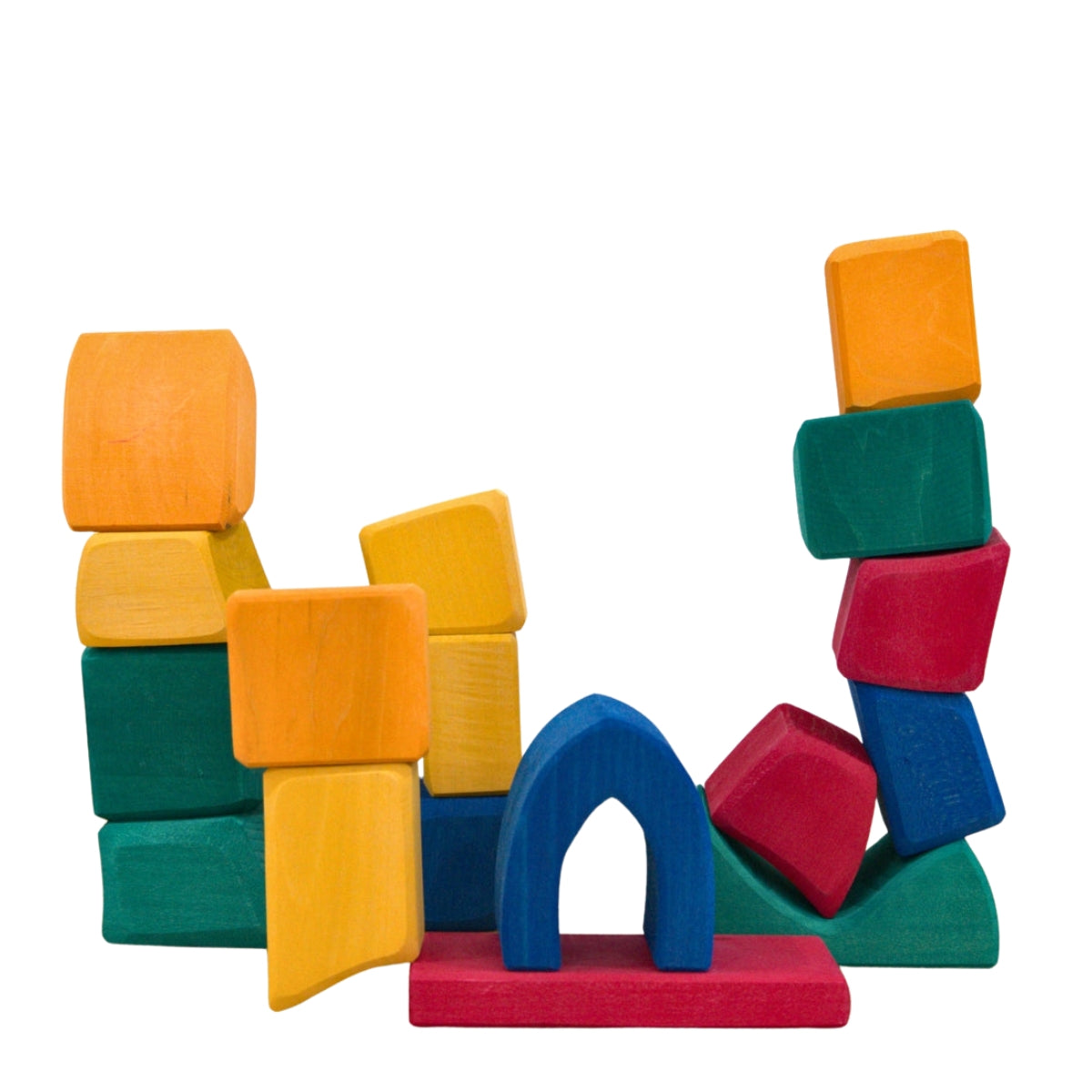Gluckskafer Wooden Blocks - Coloured 6cm thick, 17 blocks — Mercurius