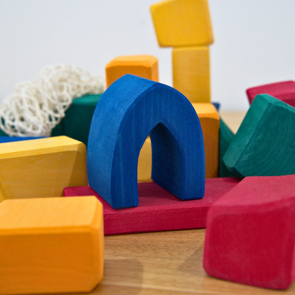 Gluckskafer Wooden Blocks - Coloured 6cm thick, 17 blocks — Mercurius