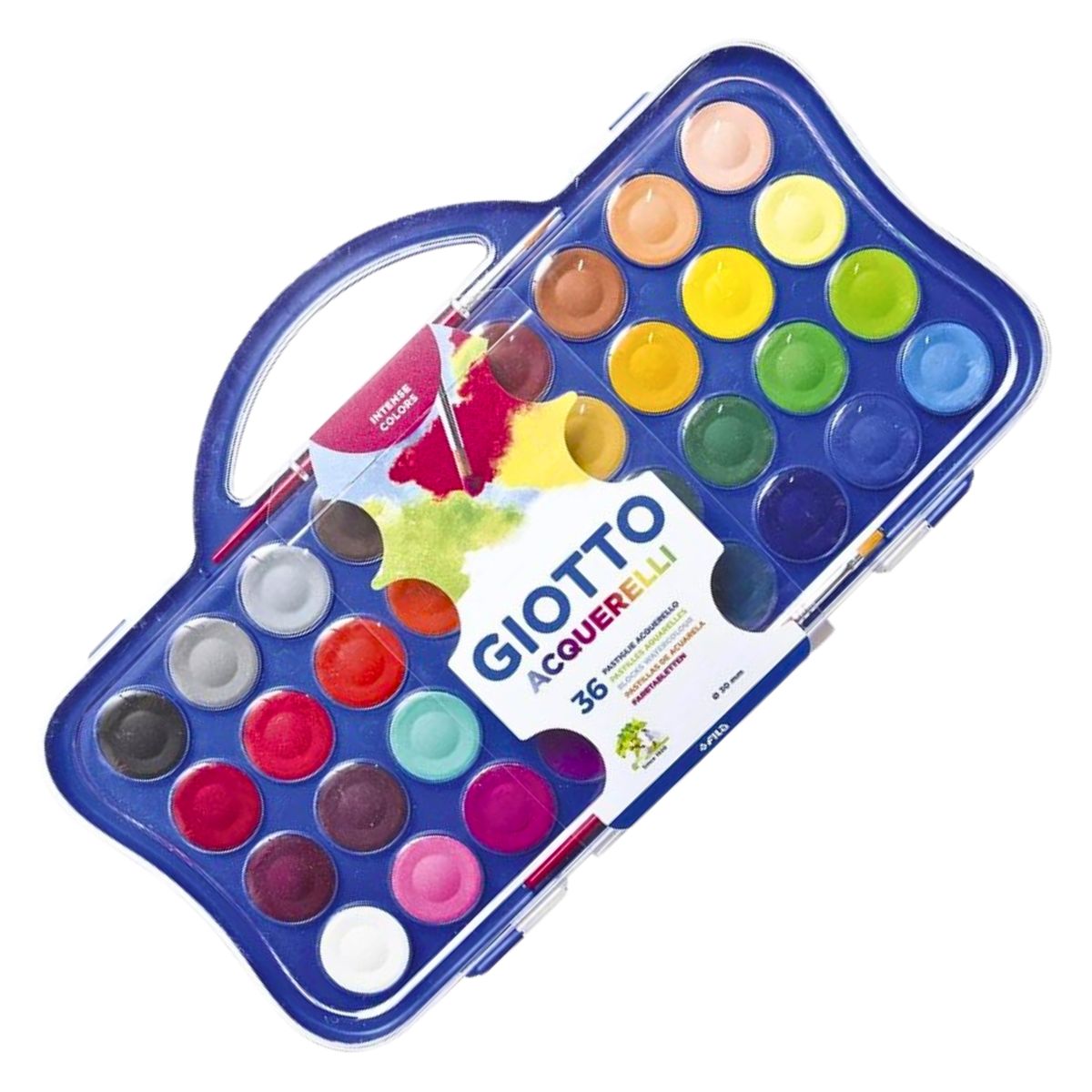 GIOTTO Watercolour Set - 36 Tabs, 2 Brushes - Mercurius Australia